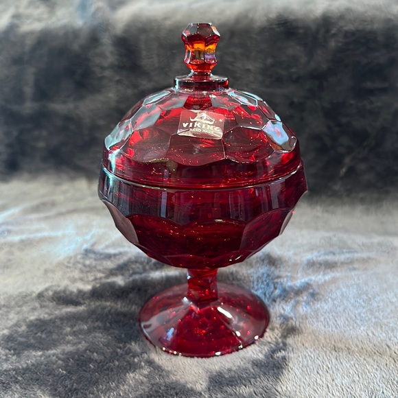 Viking | Other | Vintage Viking Ruby Red Compote Dish With Lid And ...